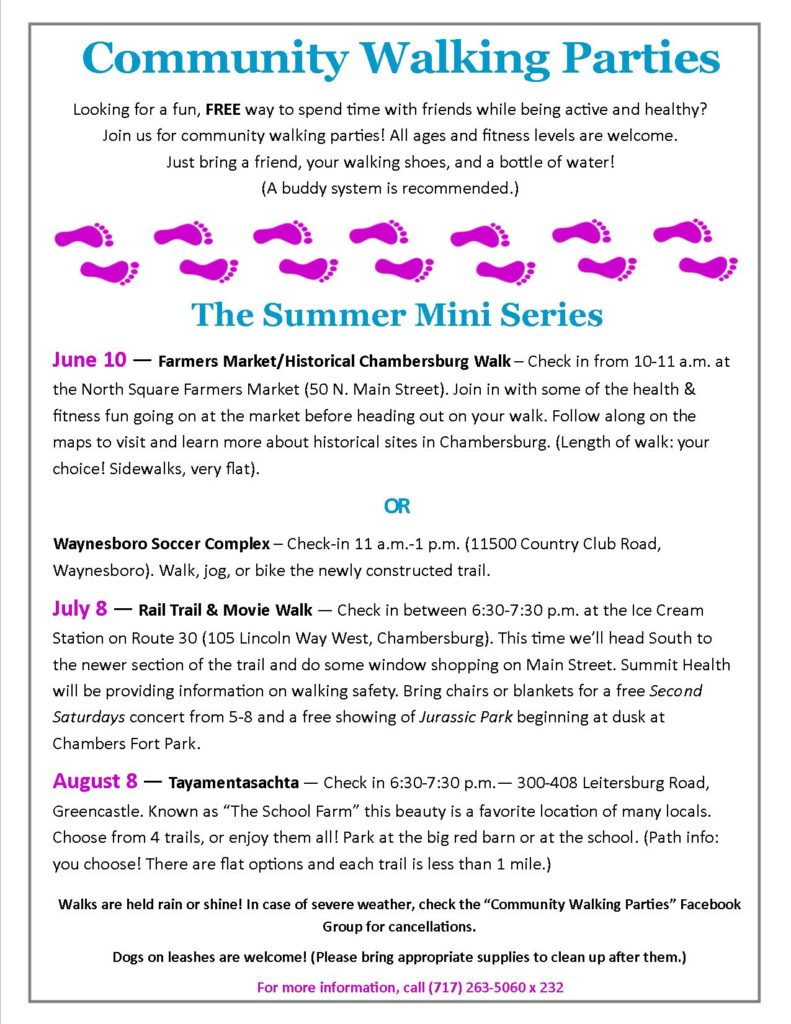 Community Walking Parties – Summer Series